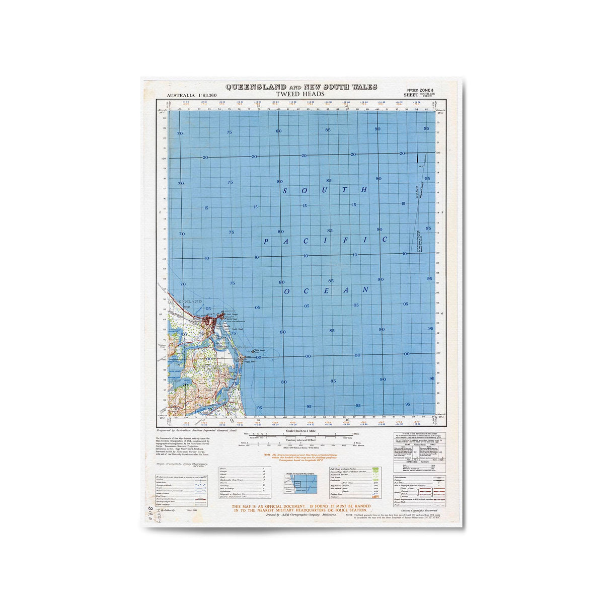 1931 Map of Tweed Heads, New South Wales – Vintage Maps
