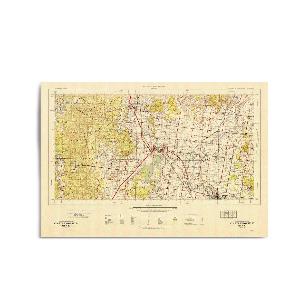 1948 Vintage Map of Malmsbury, Victoria Australia – Vintage Maps