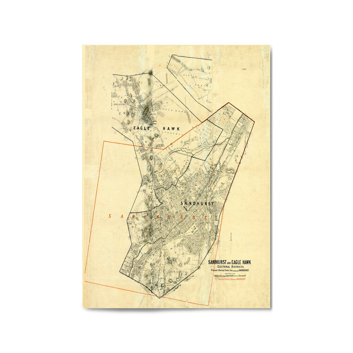 1888 Map of Sandhurst (Bendigo) and Eaglehawk, Victoria – Vintage Maps