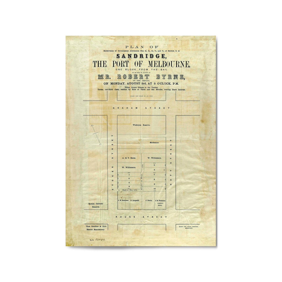 1857 Vintage Map of Port Melbourne, Victoria Australia – Vintage Maps