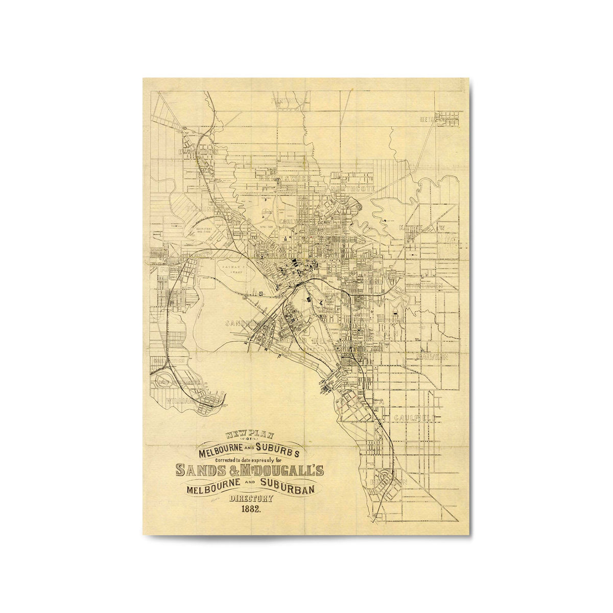 1882 Sands & McDougall Map of Melbourne and Suburbs – Vintage Maps