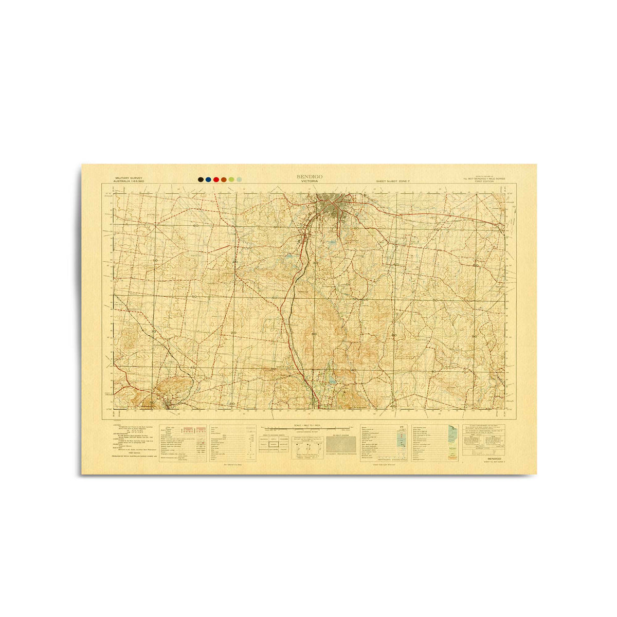 1951 Map of Bendigo, Victoria – Vintage Maps