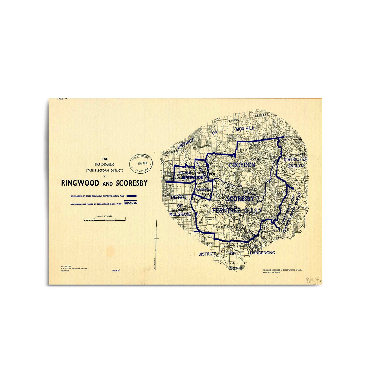 1956 Vintage Map of Ringwood, Victoria Australia – Vintage Maps
