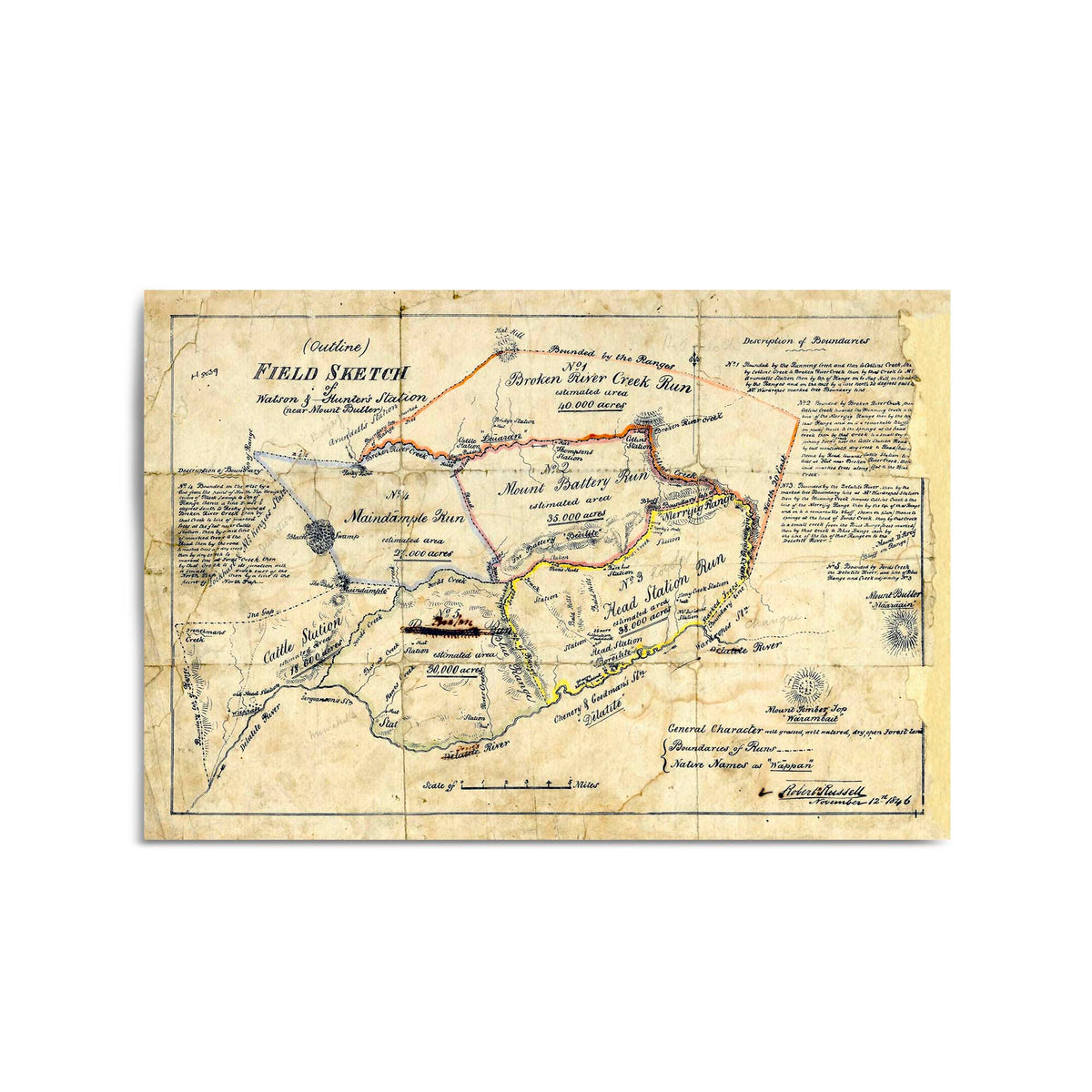 1846 Vintage Map of Merrijig, Victoria Australia – Vintage Maps
