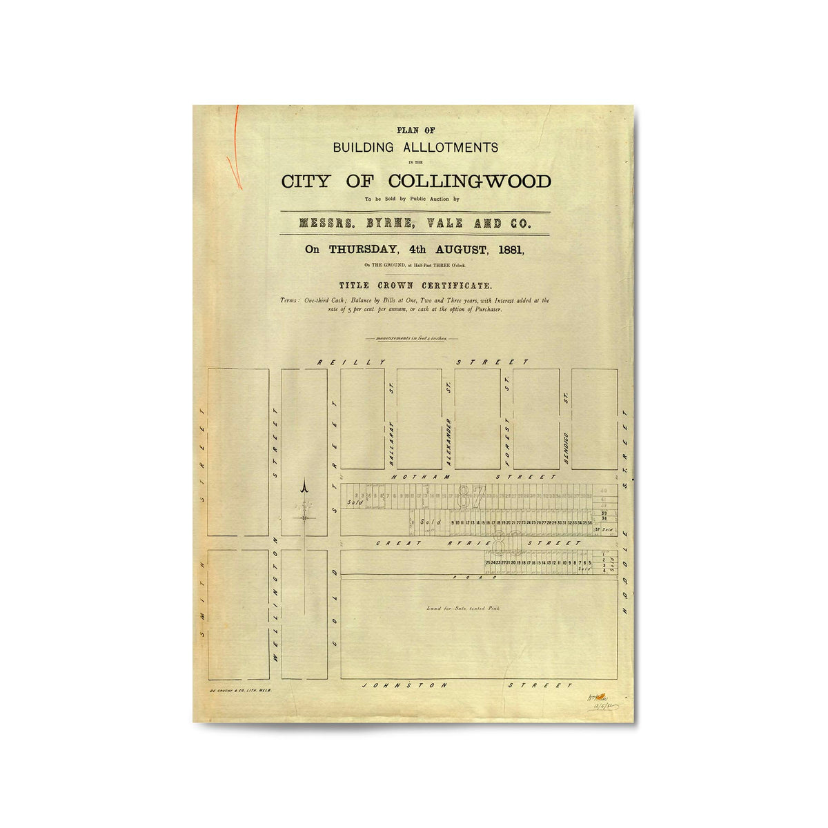 1881 Vintage Map of Collingwood, Victoria, Australia – Vintage Maps