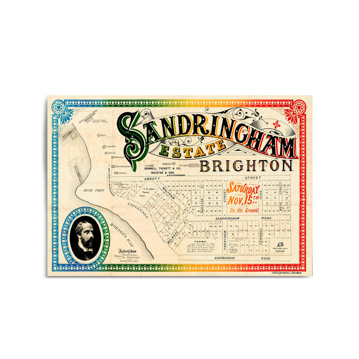Sandringham, Victoria Australia Vintage Map #2 (1884) – Vintage Maps