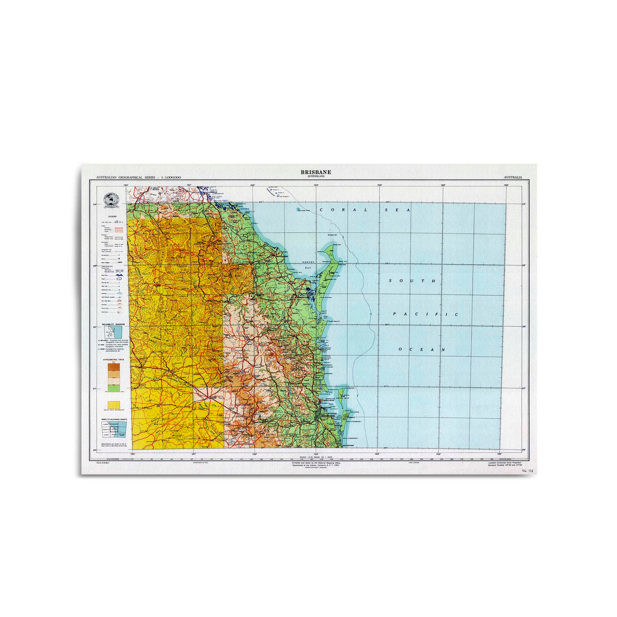 1952 Map of the Brisbane & Surrounds, Queensland – Vintage Maps