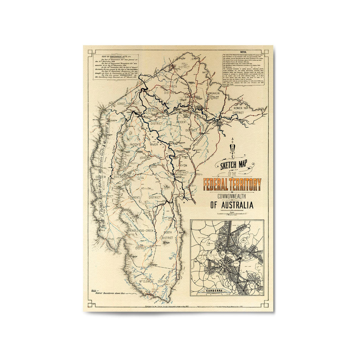 1920 State Map of the Australian Capital Territory – Vintage Maps
