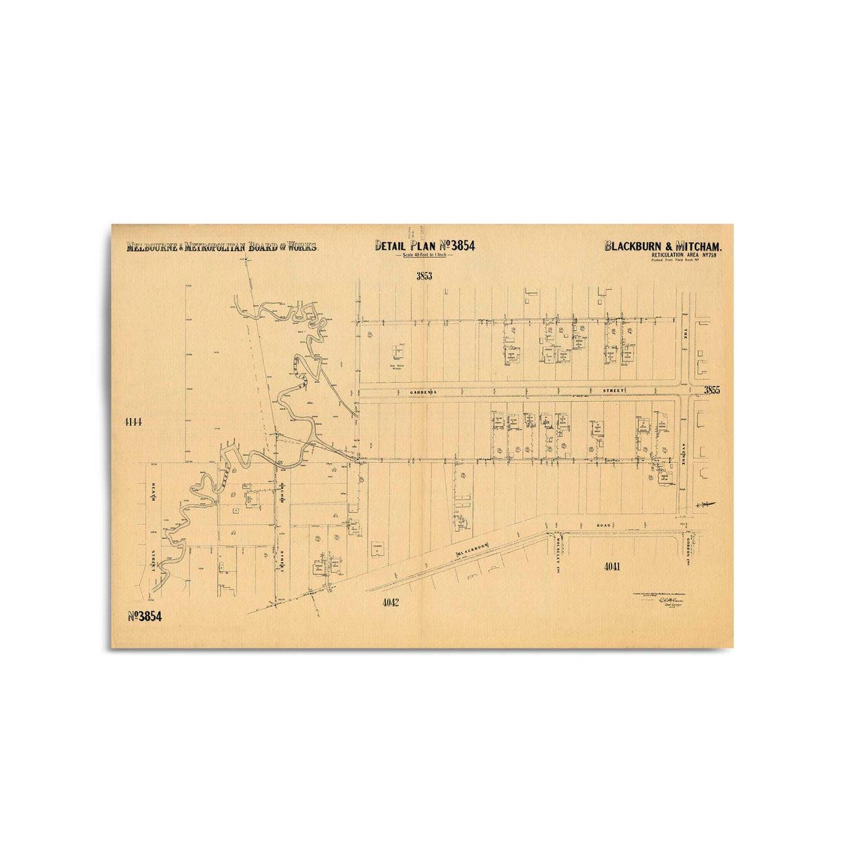 1938 Vintage Map of Blackburn, Victoria Australia – Vintage Maps