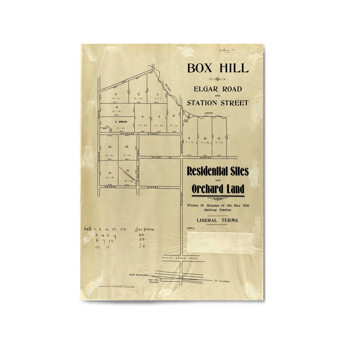 1890's Vintage Map of Box Hill, Victoria Australia – Vintage Maps