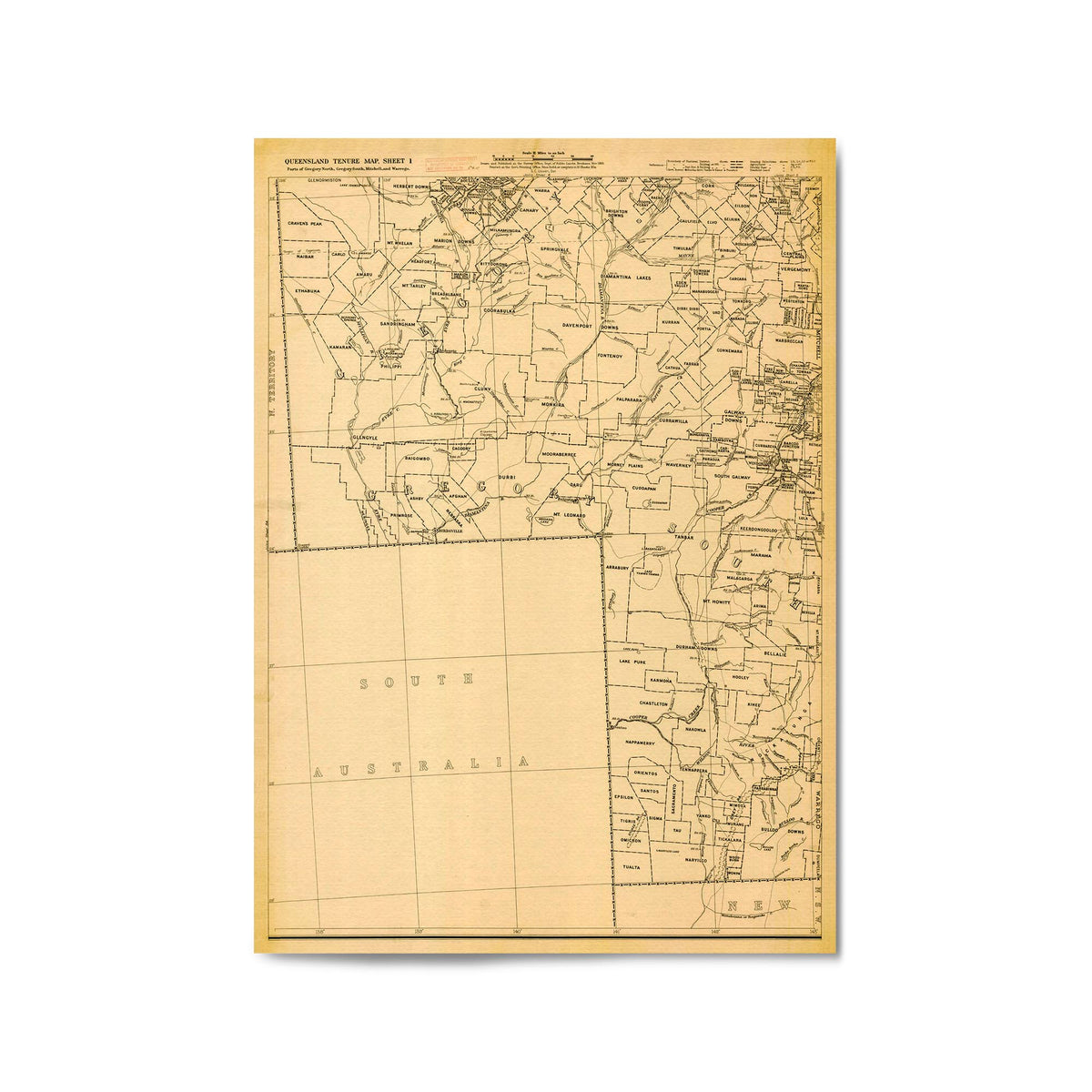 1955 Map of South-West Queensland – Vintage Maps
