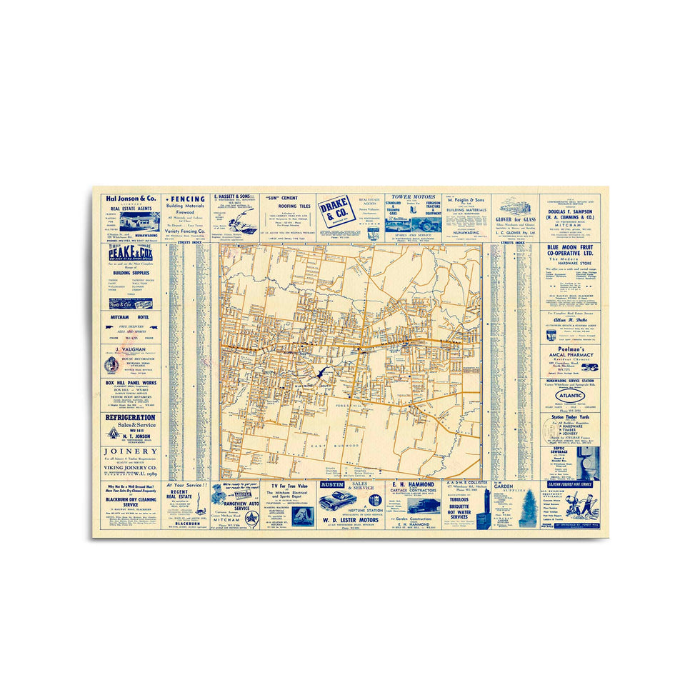 Mitcham, Victoria Vintage Maps