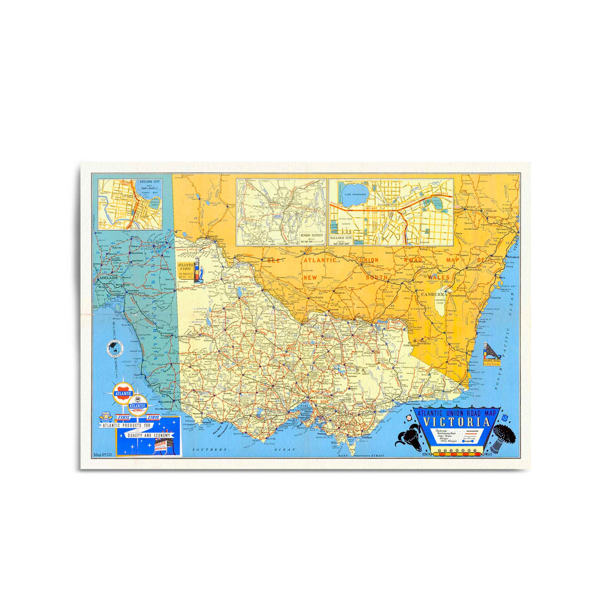 1937 Vintage Map of Victoria, Australia – Vintage Maps