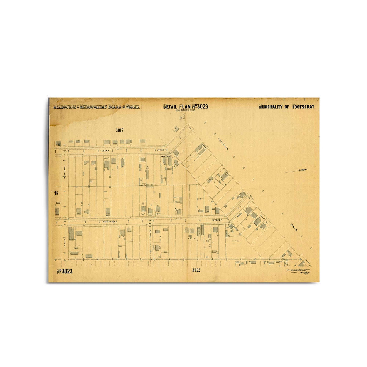 1924 Vintage Map of Footscray, Victoria Australia – Vintage Maps