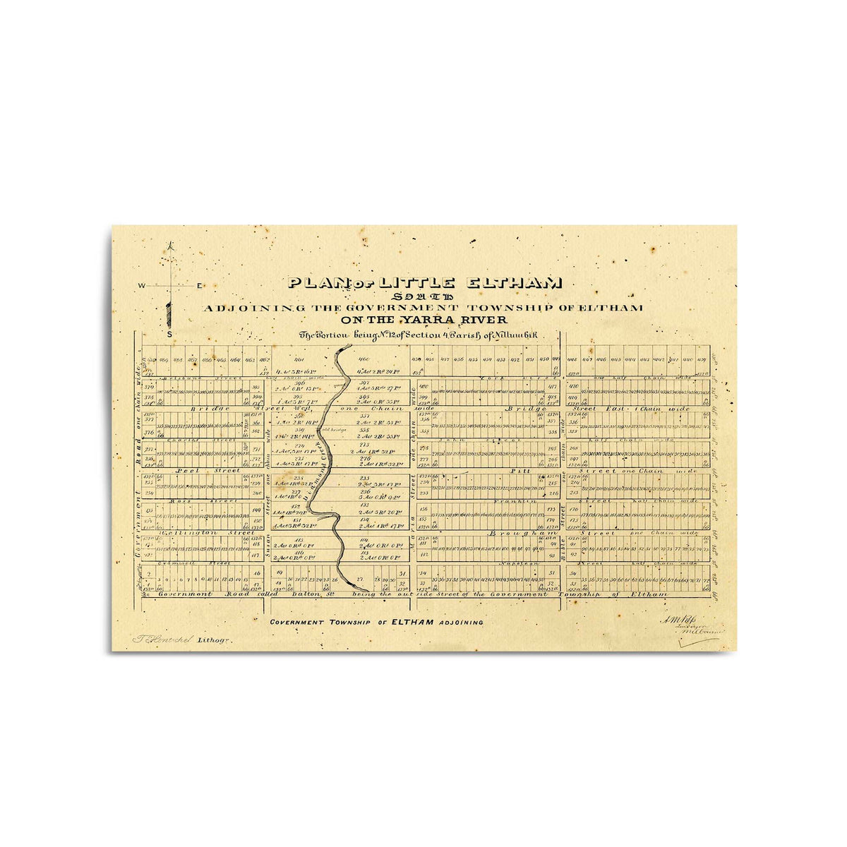 1850's Vintage Map of Eltham, Victoria Australia – Vintage Maps
