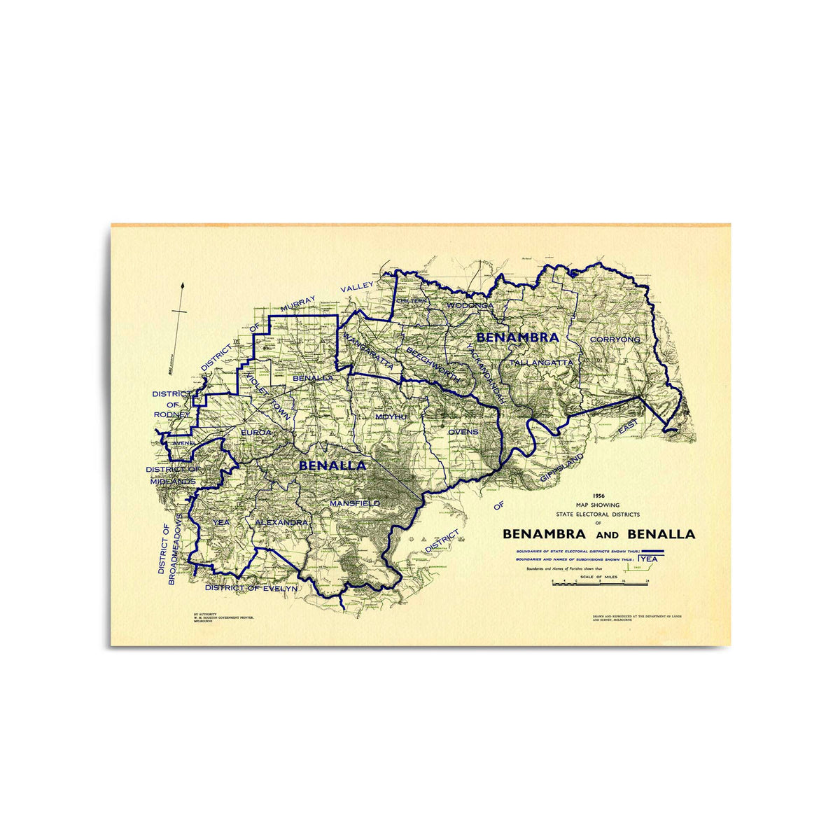 1956 Vintage Map of Benambra and Benalla, Victoria Australia – Vintage Maps