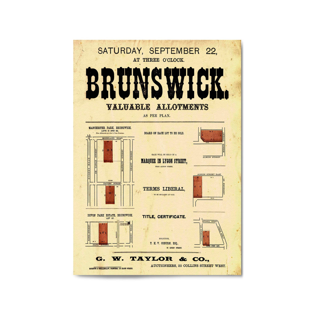 Brunswick, Victoria Vintage Maps
