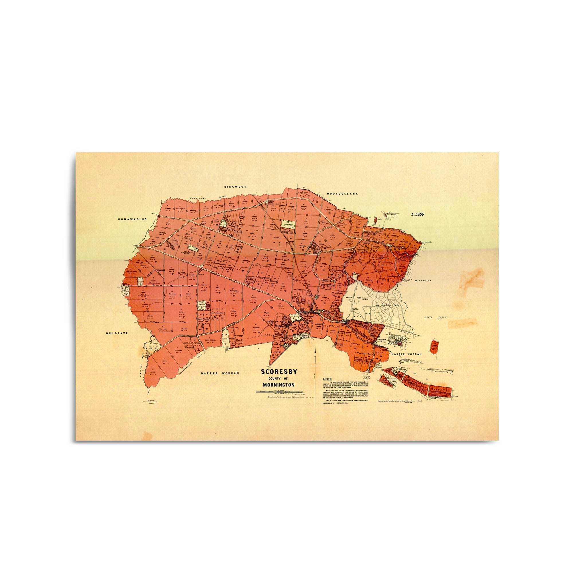 1946 Vintage Map of Scoresby, Victoria Australia – Vintage Maps