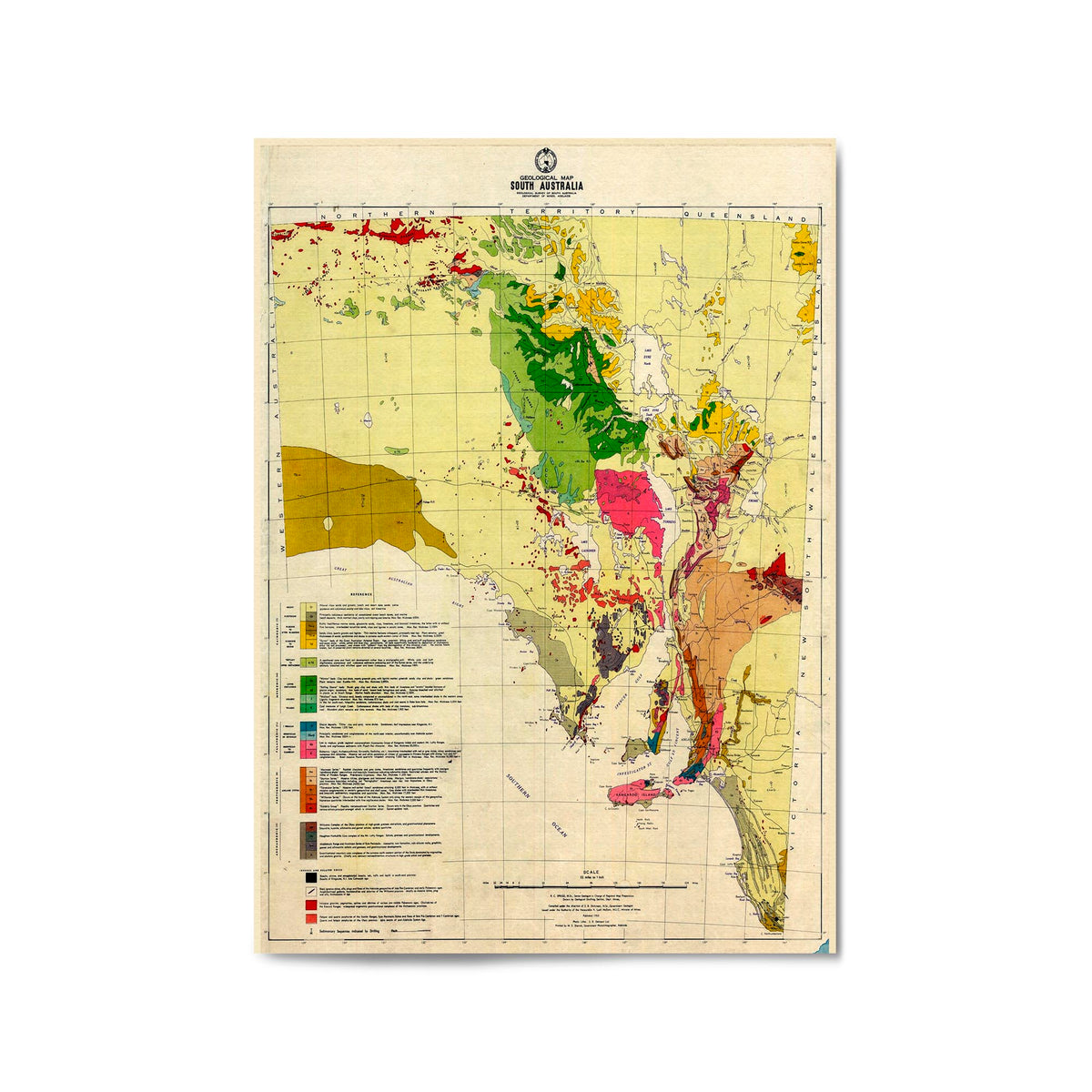 1953 Geological Map of South Australia – Vintage Maps