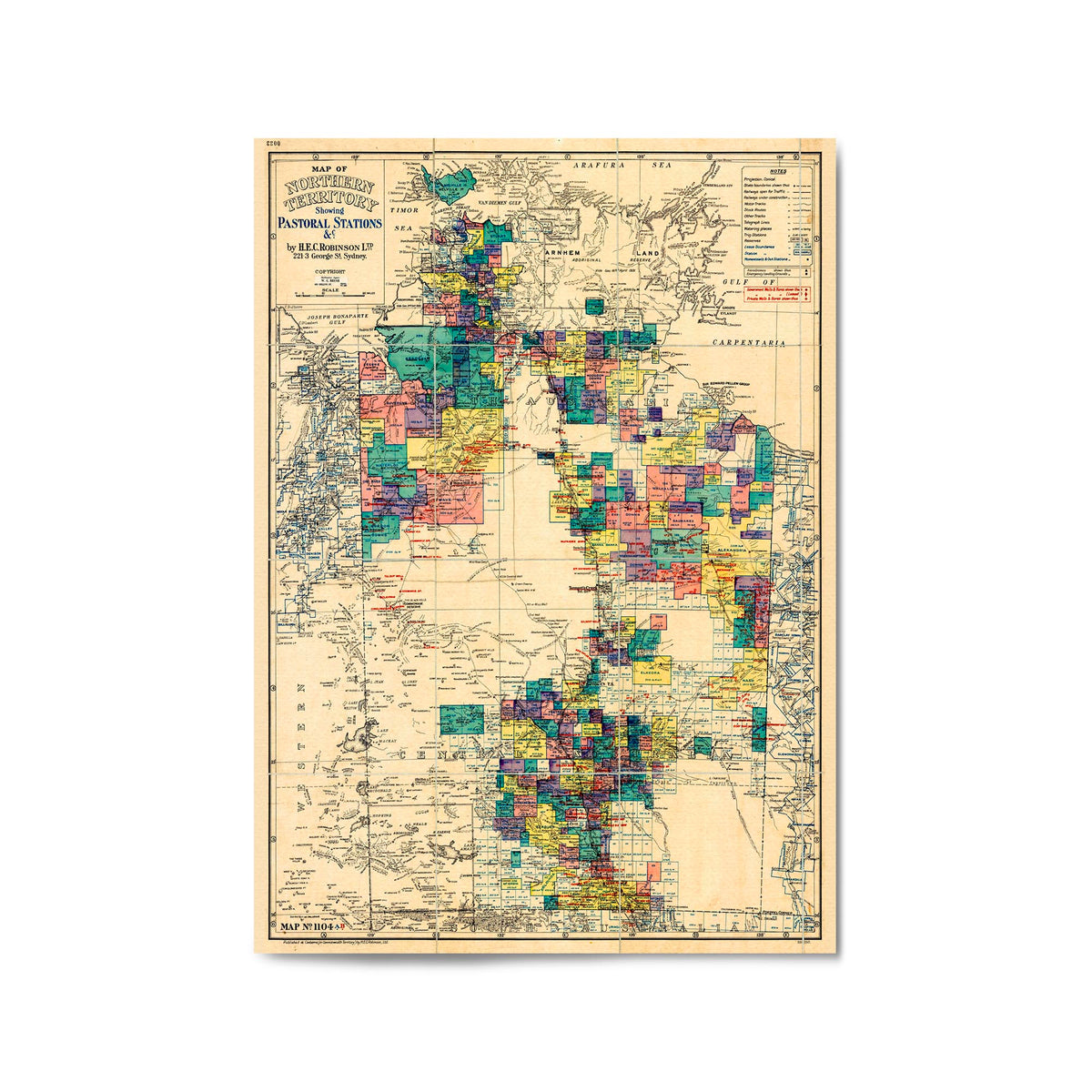 1933 Map of the Northern Territory – Vintage Maps