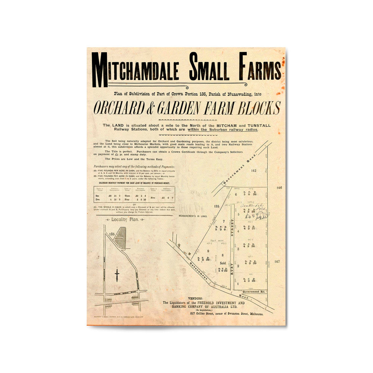 1800's Vintage Map of Donvale, Victoria Australia – Vintage Maps