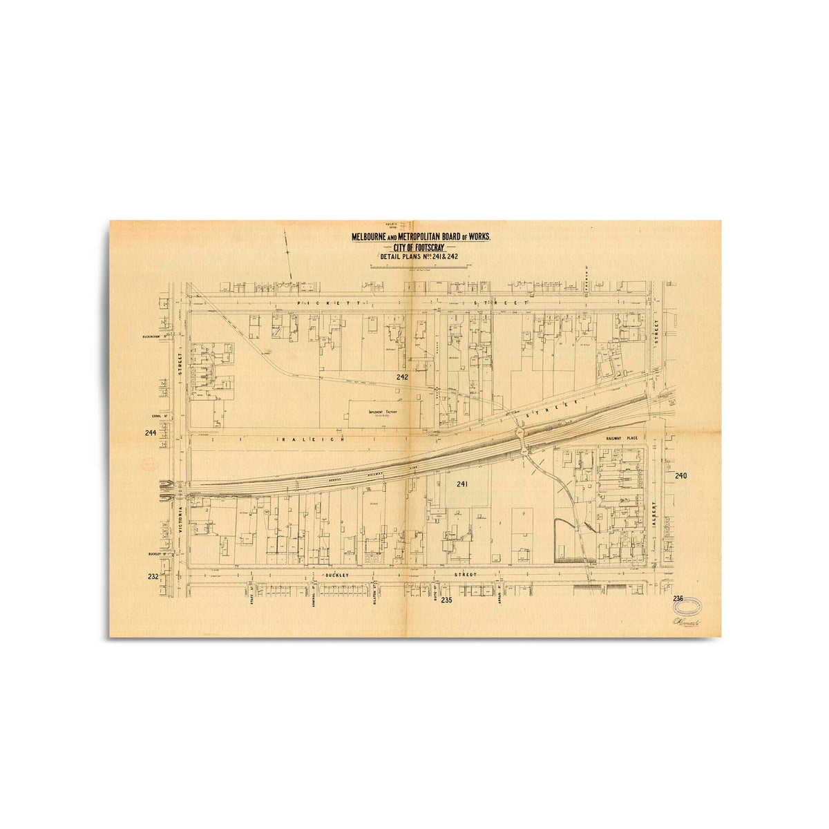 1895 Vintage Map of Footscray, Victoria Australia – Vintage Maps