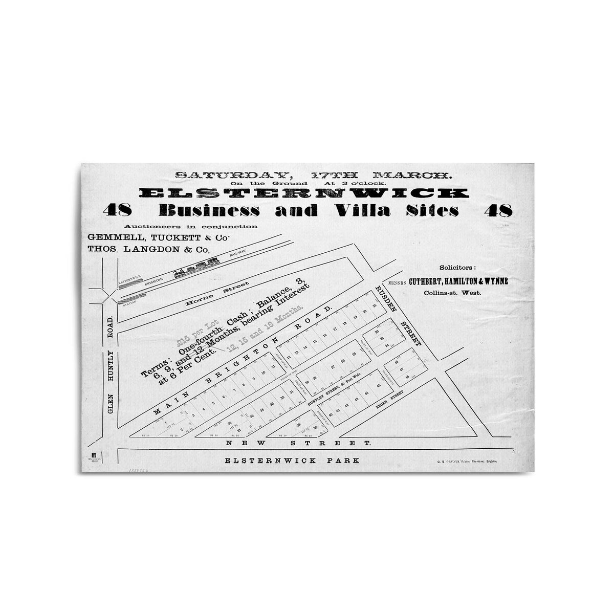 1800's Vintage Map of Elsternwick, Victoria Australia – Vintage Maps