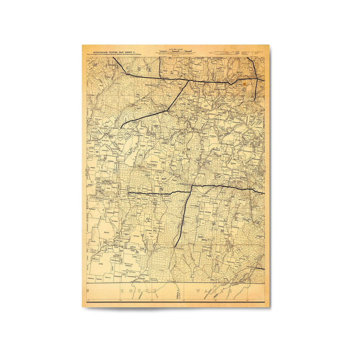 1954 Map of Charleville & Surrounds, Queensland – Vintage Maps