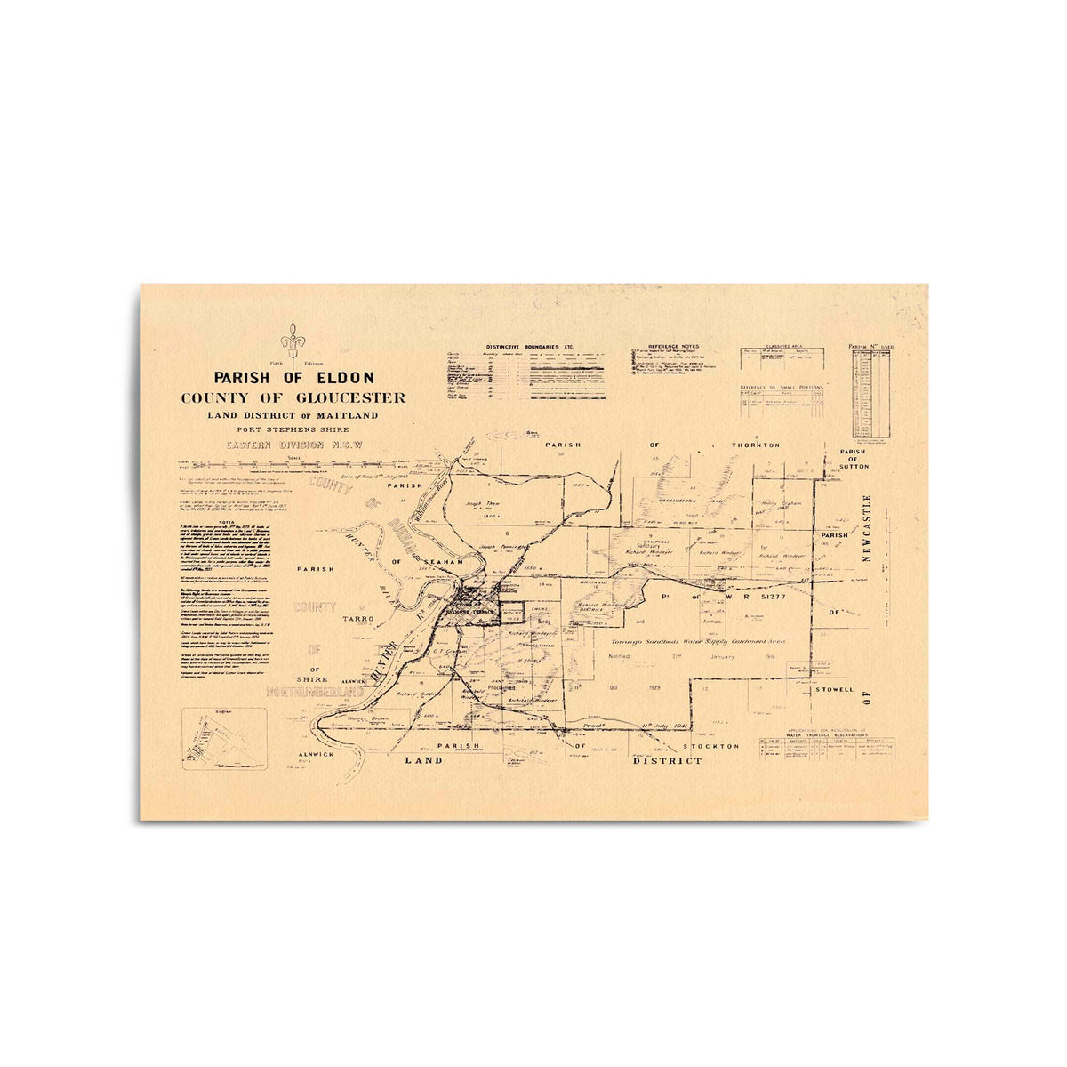 1942 Map of Raymond Terrace, New South Wales – Vintage Maps