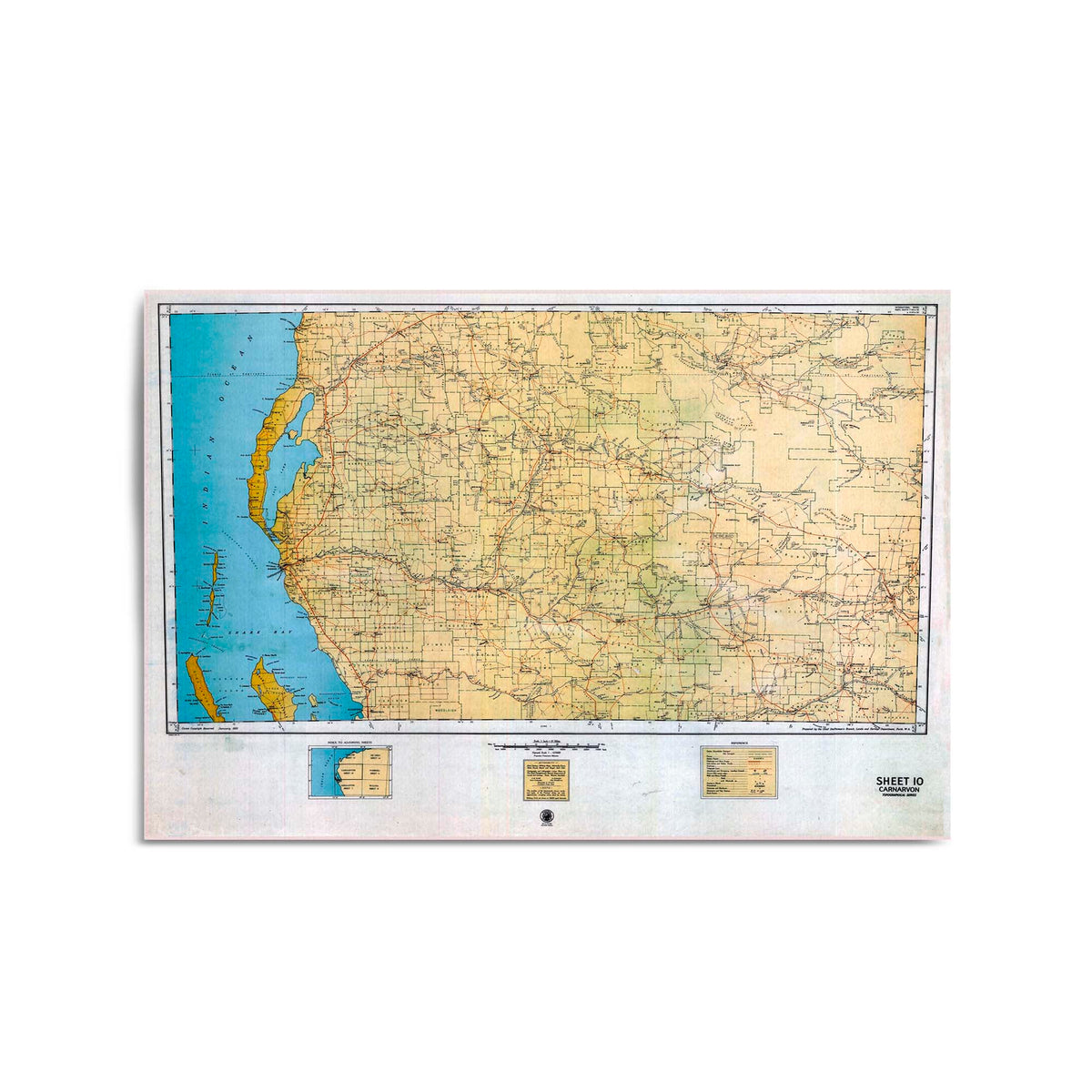 1951 Map of Carnarvon & Surrounds, Western Australia – Vintage Maps
