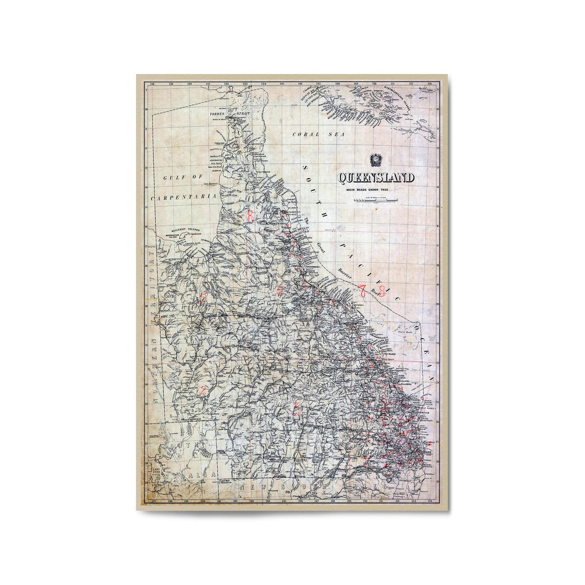 1921 State Map of Queensland – Vintage Maps