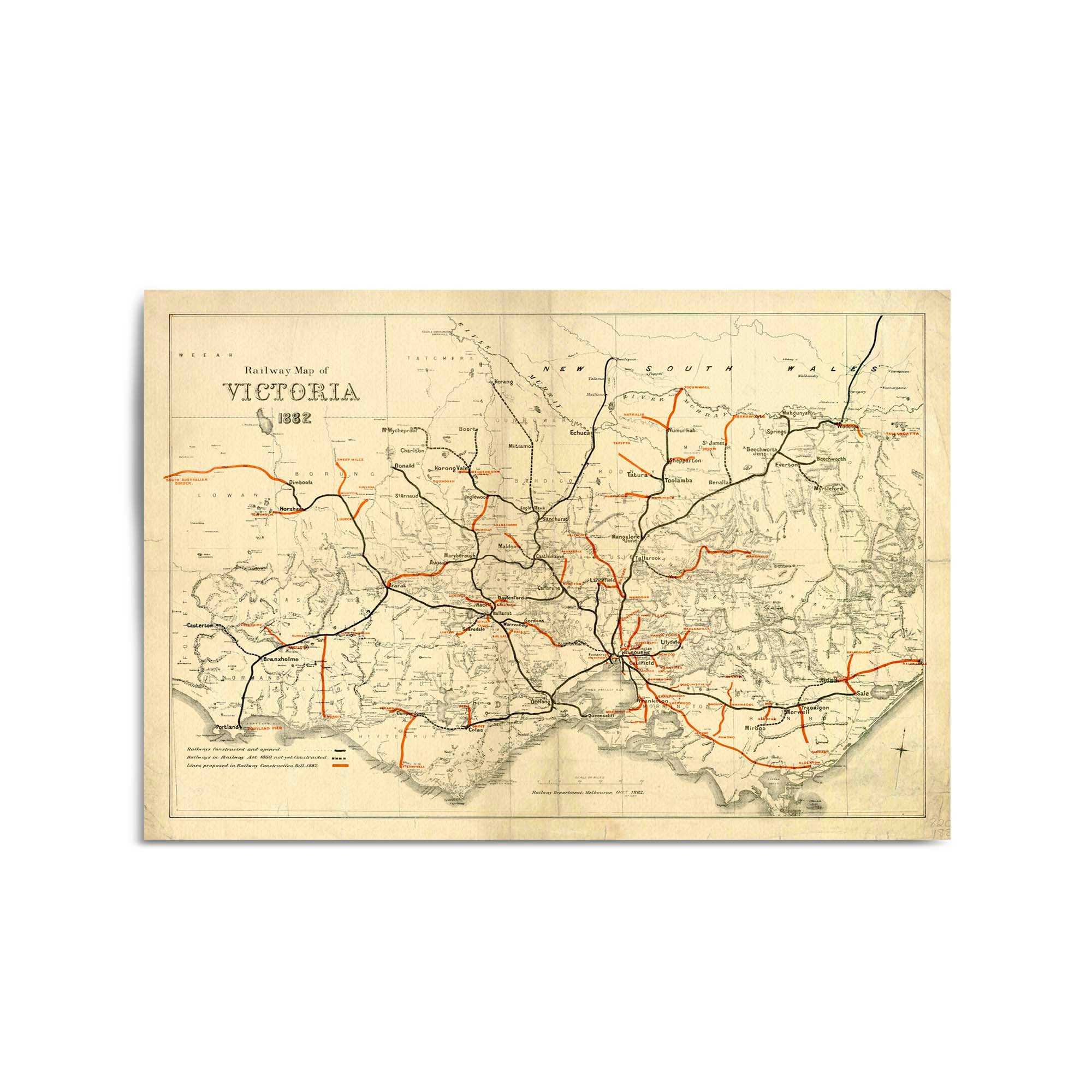 1882 Vintage Map of Victoria, Australia – Vintage Maps