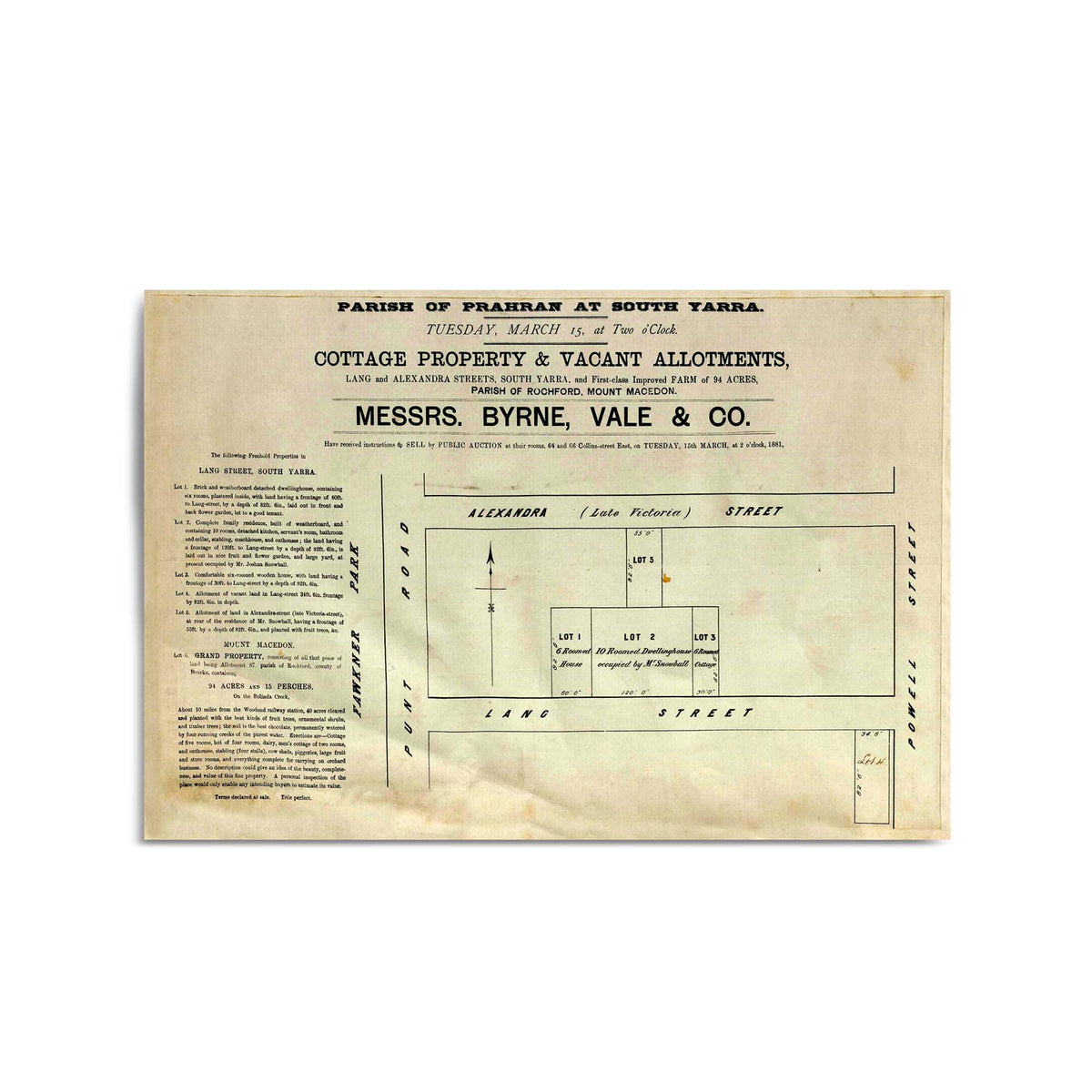 1881 Vintage Map of Prahran, Victoria Australia – Vintage Maps