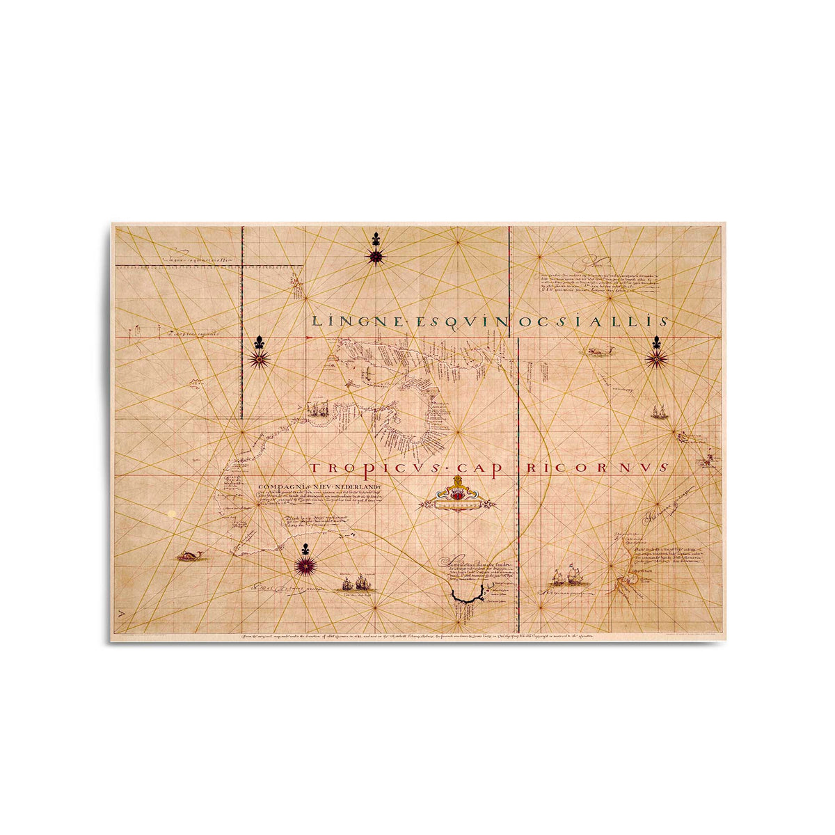 1644 Vintage Map of Australia and New Zealand – Vintage Maps