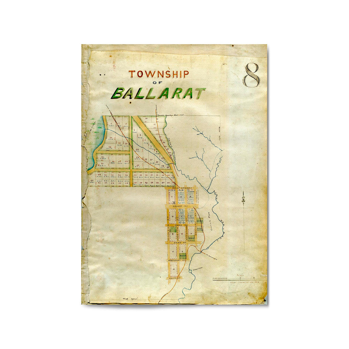 1851 Vintage Map of Ballarat, Victoria – Vintage Maps