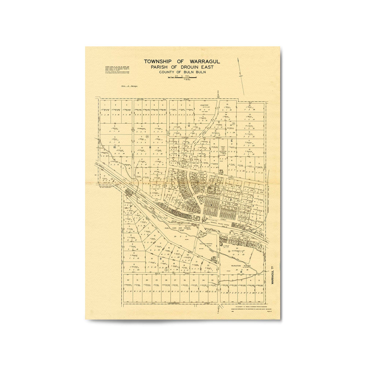 1959 Vintage Map of Warragul, Victoria Australia – Vintage Maps