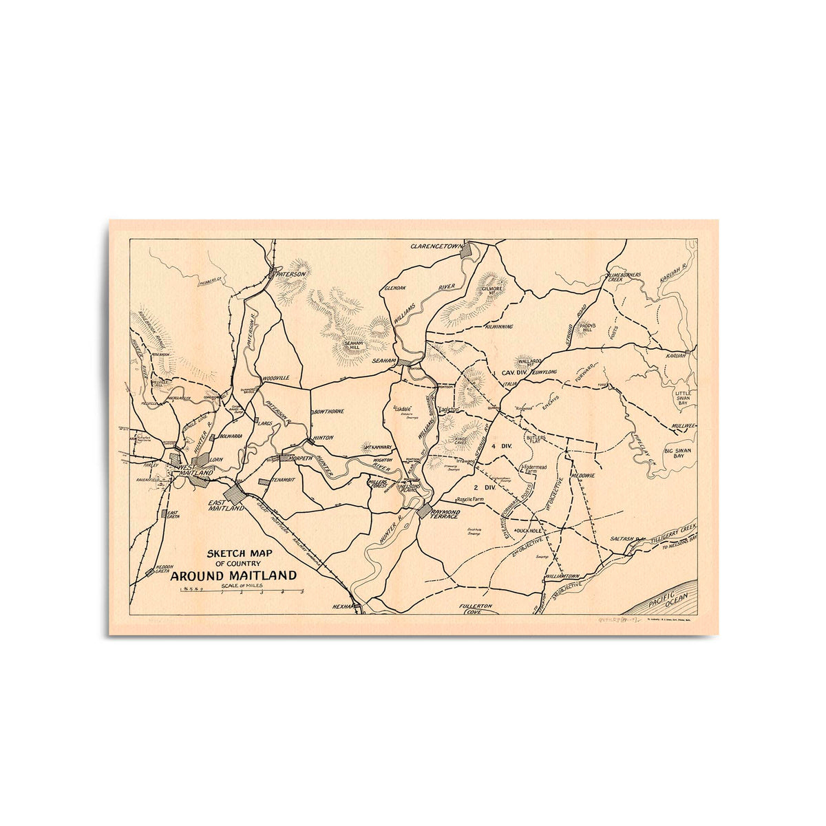 1939 Map of Maitland & Raymond Terrace, New South Wales – Vintage Maps