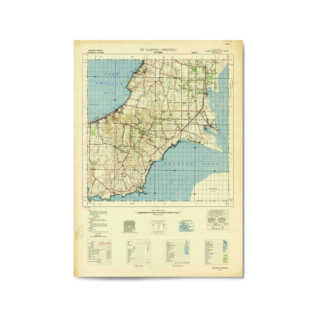 Mount Martha, Victoria Australia Vintage Map #19 (1953) – Vintage Maps