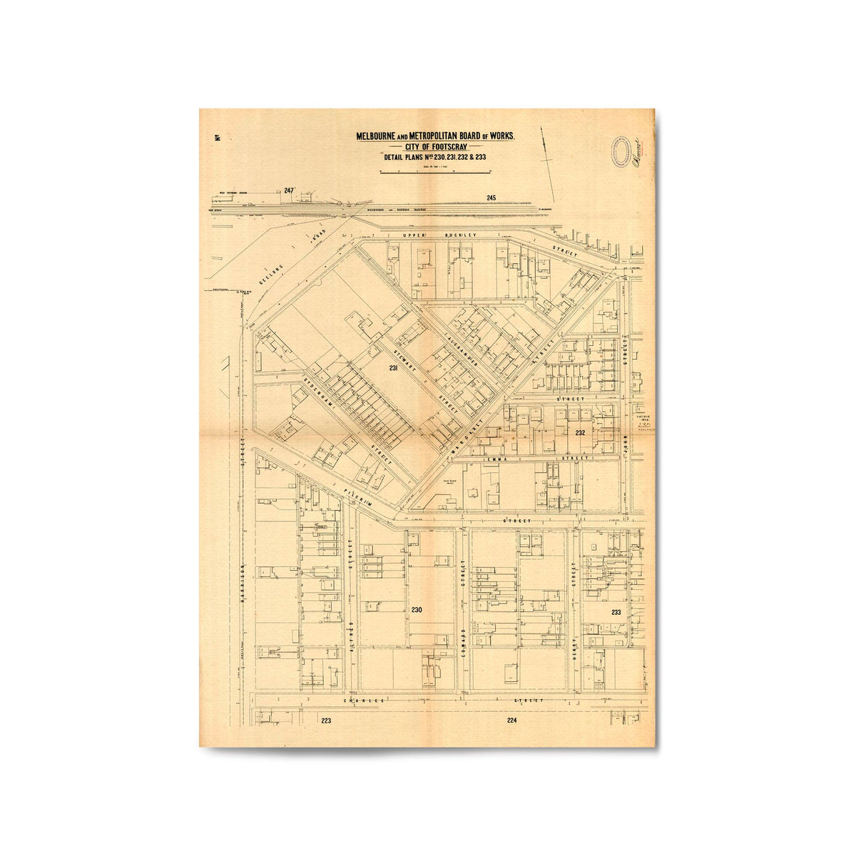 1895 Vintage Map of Footscray, Victoria Australia – Vintage Maps
