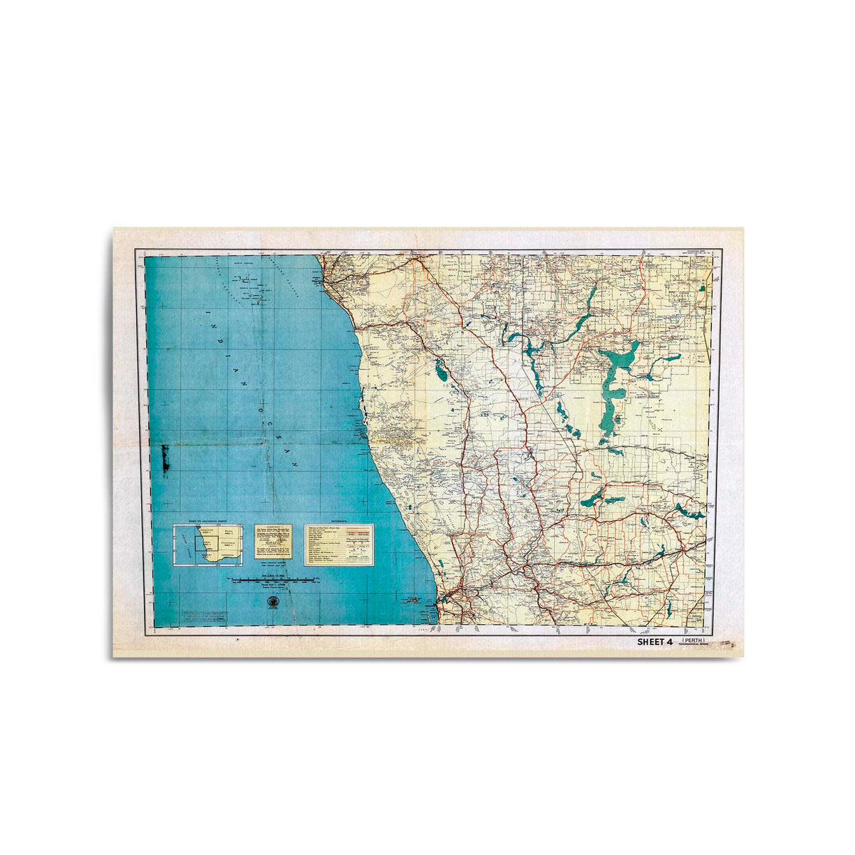 1946 Map of Perth & Surrounds, Western Australia – Vintage Maps