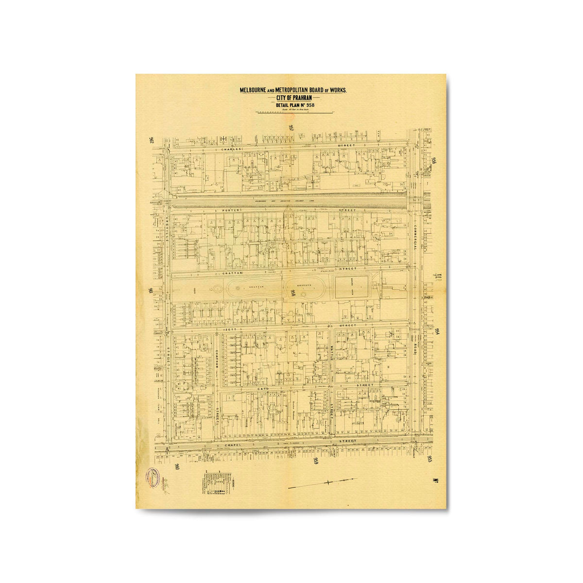 1897 Vintage Map of Prahran, Victoria Australia – Vintage Maps