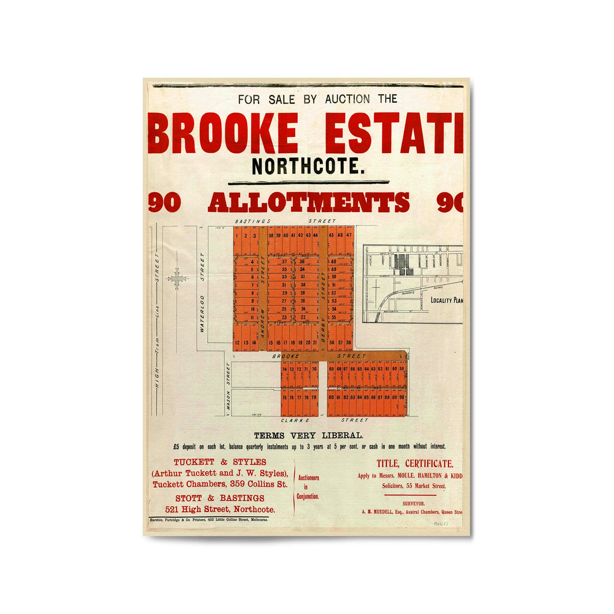 1894 Vintage Map of Northcote, Victoria Australia – Vintage Maps