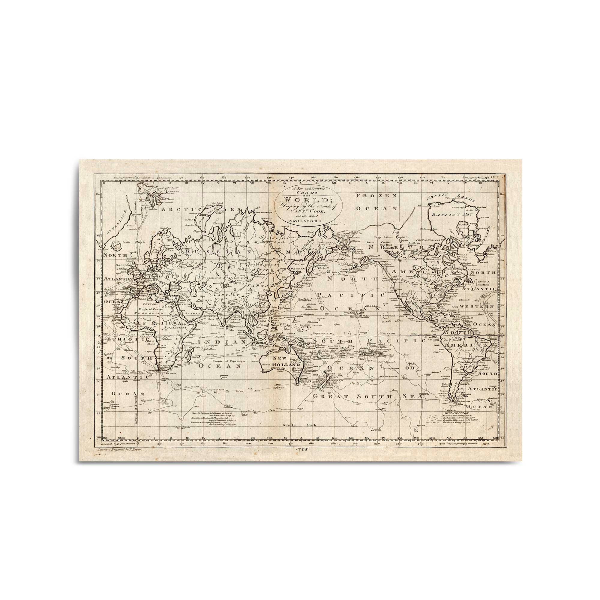 1788 Vintage Map of The World – Vintage Maps