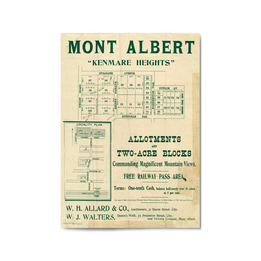 Mont Albert, Victoria Vintage Maps