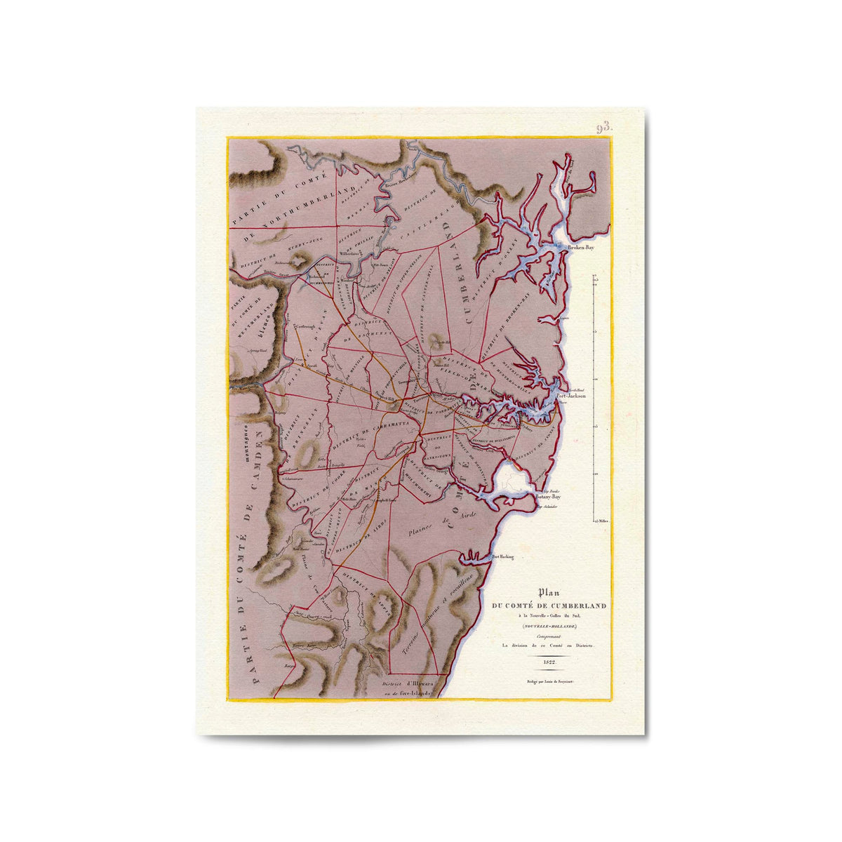 1822 Map of the County of Cumberland, New South Wales – Vintage Maps