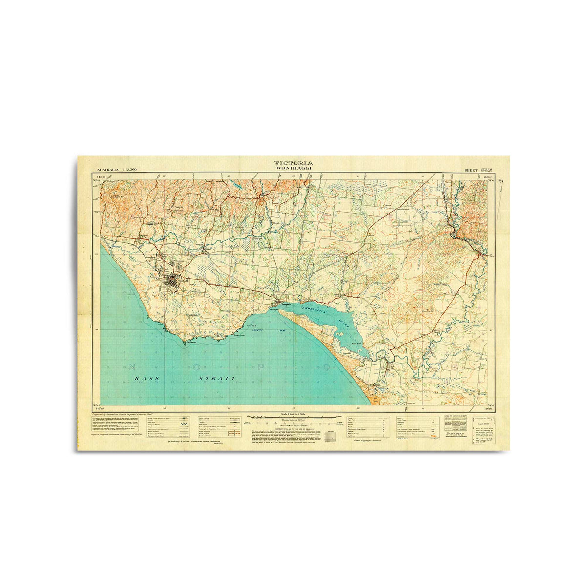 1930 Vintage Map of Wonthaggi, Victoria Australia – Vintage Maps