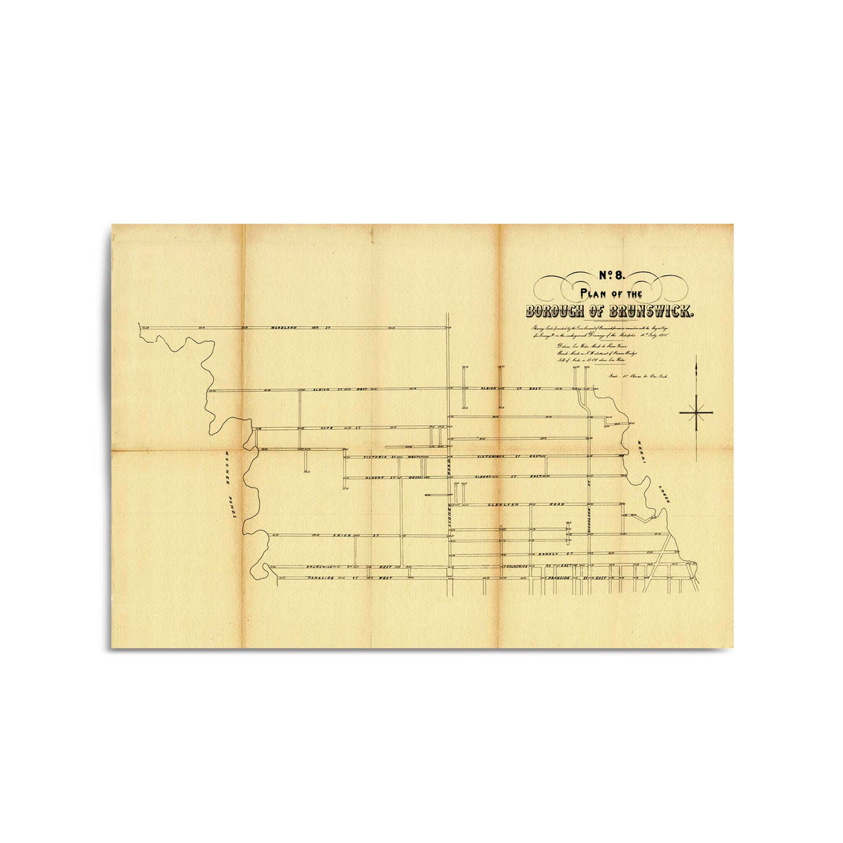 1880 Vintage Map of Brunswick, Victoria Australia – Vintage Maps