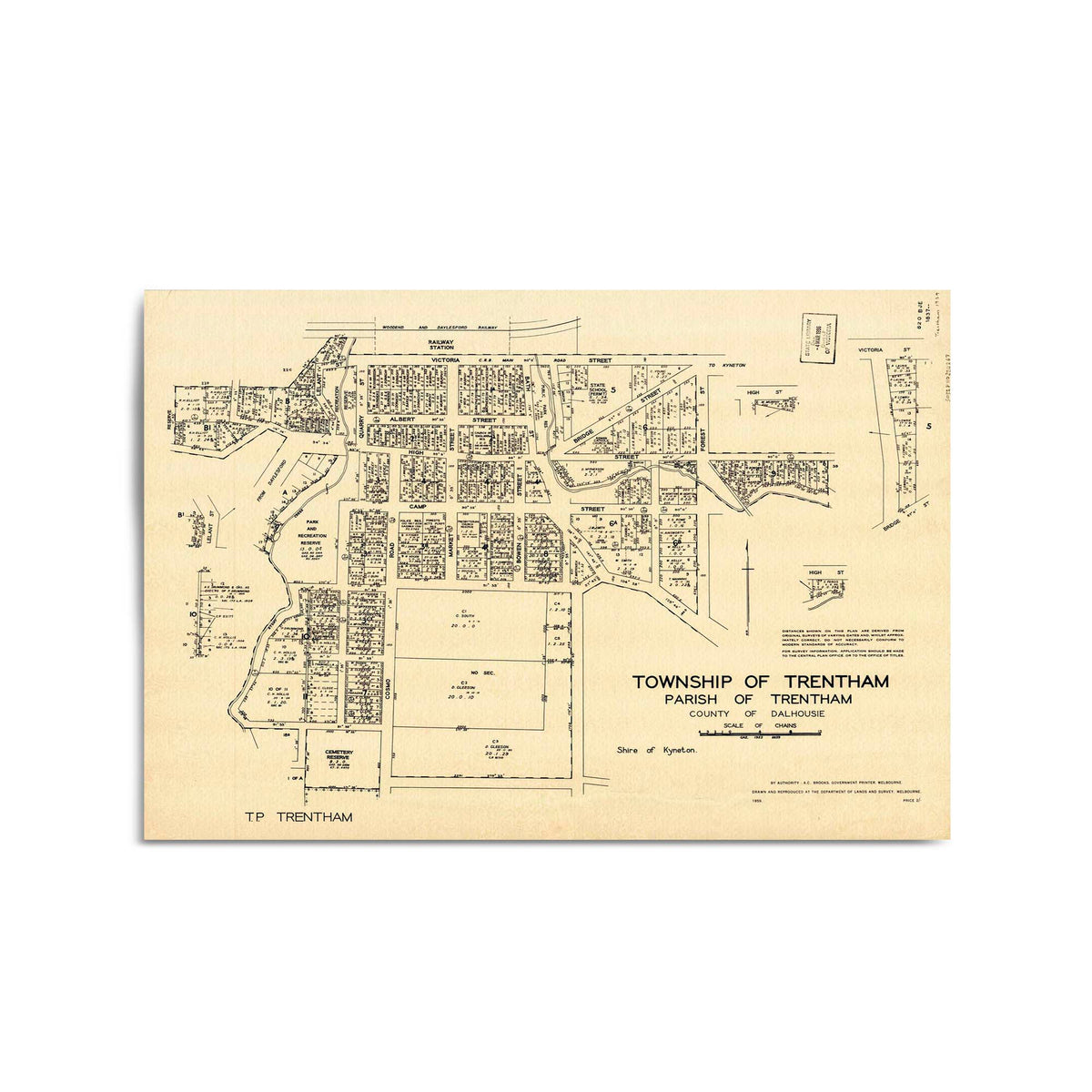 1959 Vintage Map of Trentham, Victoria, Australia – Vintage Maps