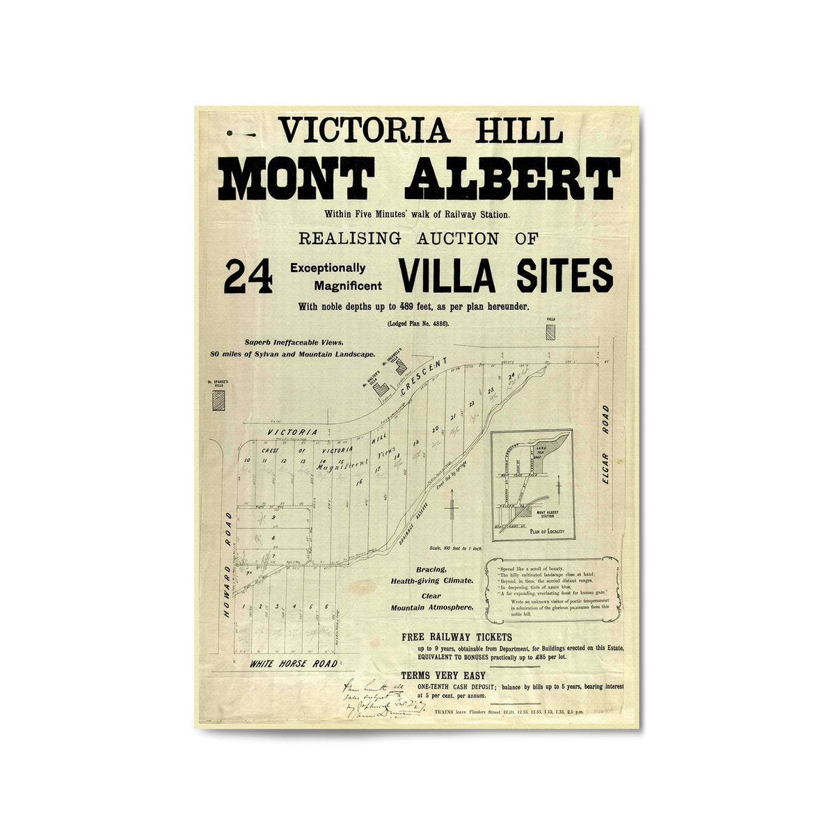 1890 Vintage Map of Mont Albert, Victoria Australia – Vintage Maps