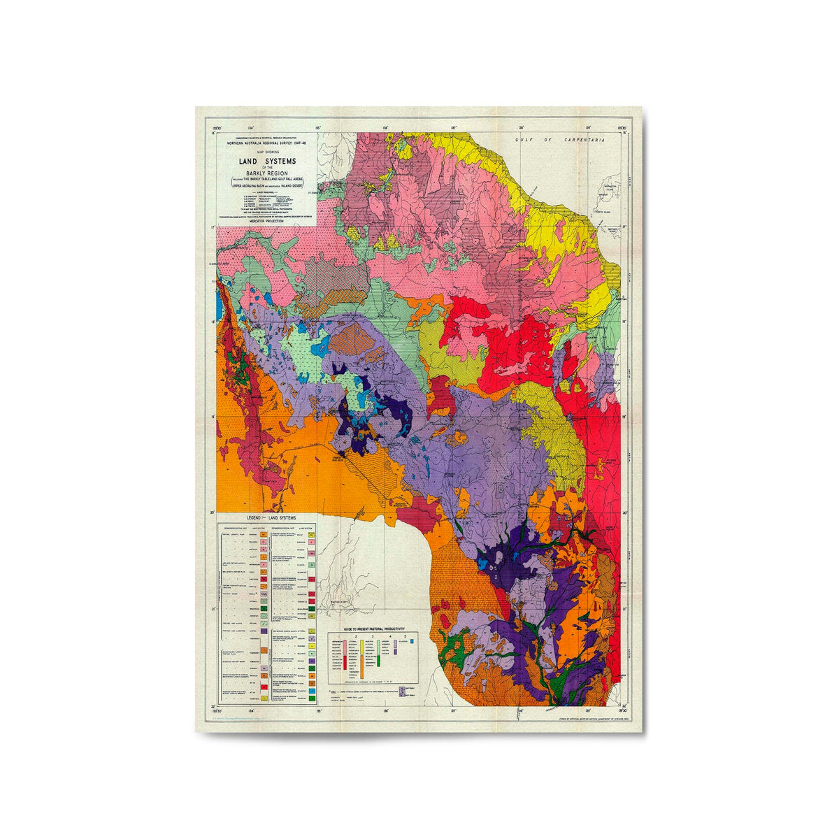 1950 Map of Barkly Region, Northern Territory – Vintage Maps
